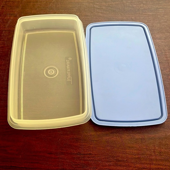 Tupperware | Kitchen | Tupperware Deli Container With Blue Lid | Poshmark